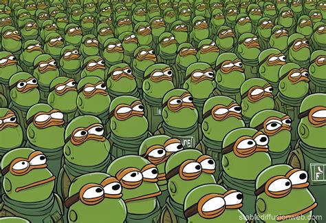 Pepe Meme Leading Army Stable Diffusion Online