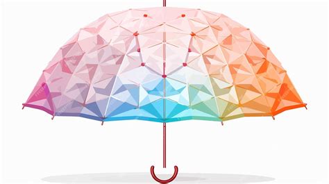 Mesh Umbrella Model With Triangle Mosaic Icon Premium Ai Generated Vector