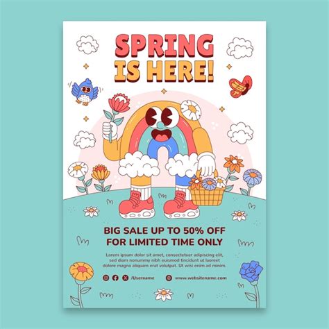 Free Vector Hand Drawn Vertical Poster Template For Springtime Season