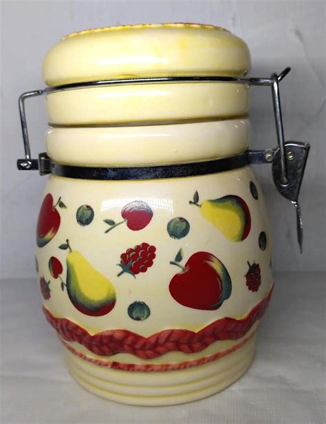 Ltd Commodities 6 Ceramic Hinged Jar Assorted Fruits Design Etsy