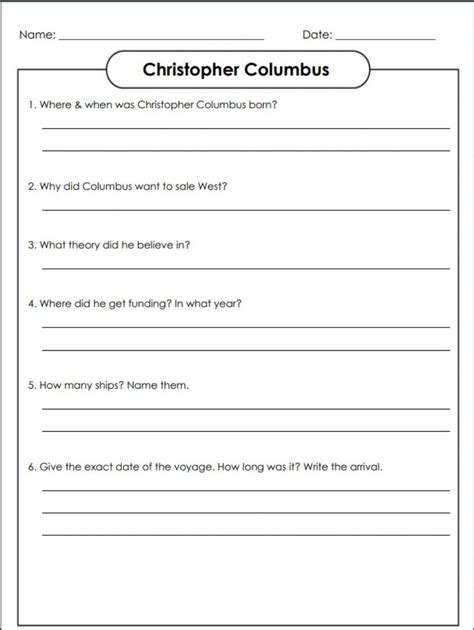 Christopher Columbus Activity History Resource Twinkl Us Worksheets Library