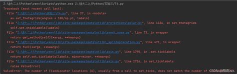 解决python使用matplotlib绘制雷达图时set thetagrids报错的问题 csdn博客