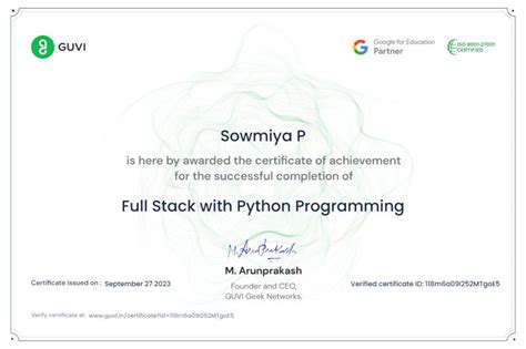 Sowmiya Selvam On Linkedin Guvi Html Css Js Fullstack Python