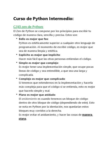 curso de python intermedio pdf python lenguaje de programación