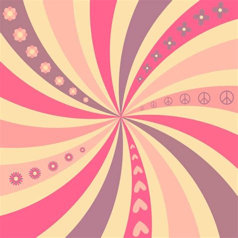 Premium Vector Waves Background In Hippie Style With Peace Sign