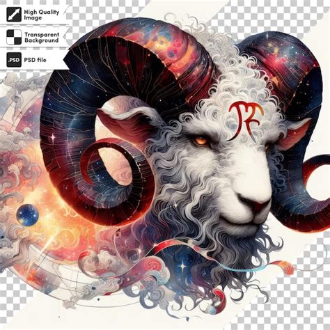 Premium Psd A Poster Of A Ram With A Red Symbol On It