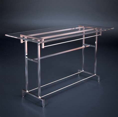 Free Standing Unit Garment Glass Top Display Table For Supermarket And