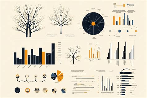 Data Visualization With Tree And Chart Elements Premium Ai Generated Image