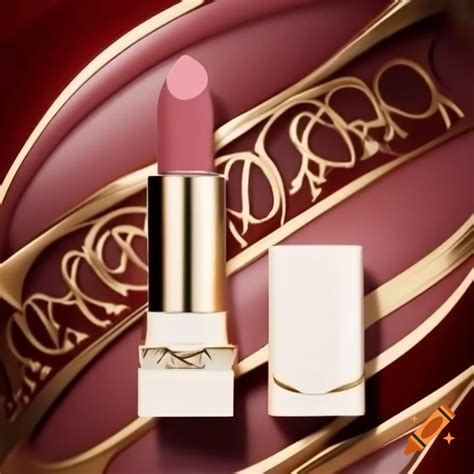 Luxury Lipstick Adorned With Glowing Diamonds And Elegant Ivory Colored