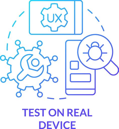 Test On Real Device Blue Gradient Concept Icon Errors Research Mobile First Design Process
