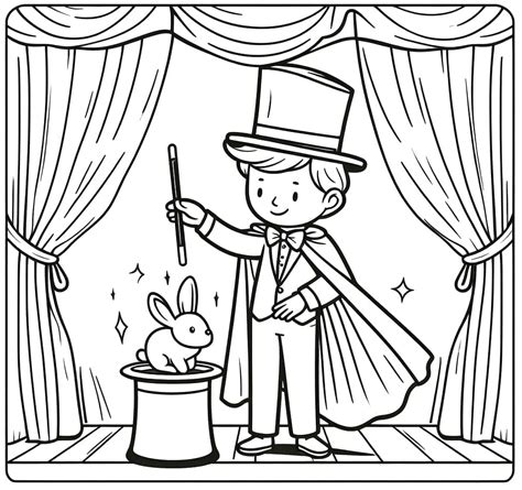 Coloriage Dessin de Magicien télécharger et imprimer gratuit sur