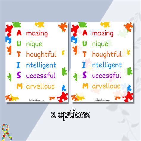 Autism Awareness Poster Amazing Unique Thoughtful Intelligent