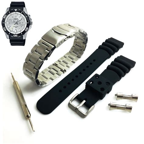Steel And Silicone Replacement Watch Band Fits Casio Mtd 1080 Mtd1080 7av