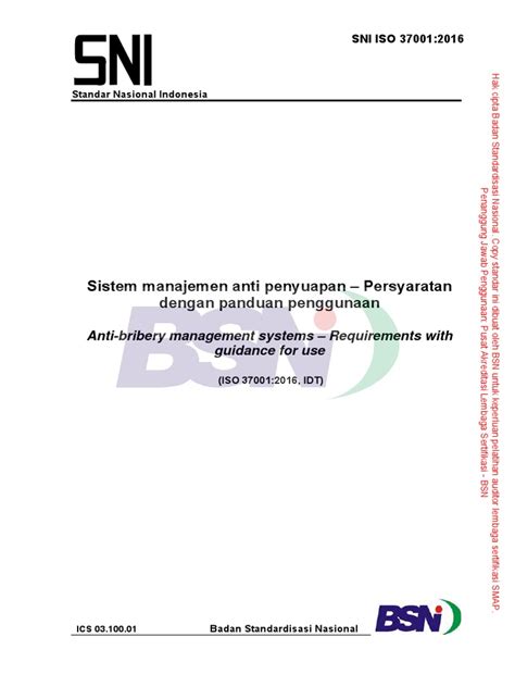 Sni Iso 37001 2016 Unlocked Pdf