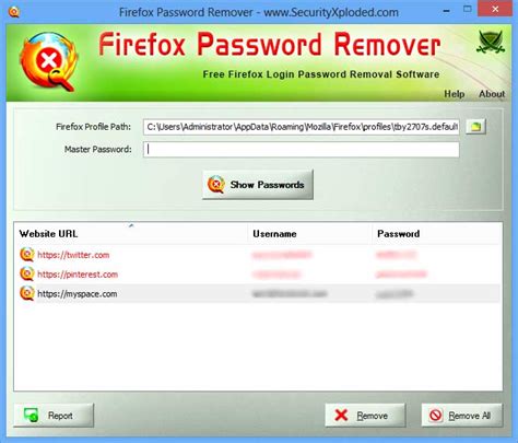 Firepasswordviewer Showing The Saved Sign On Html File