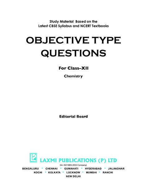 Download Cbse Objective Type Questions Chemistry Xii By Board Of
