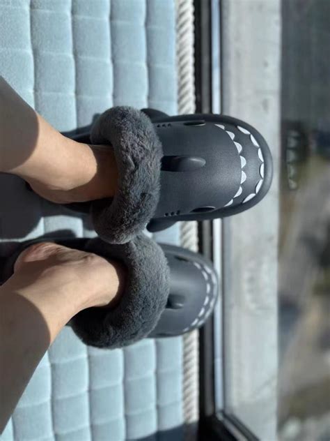 Fluffy Shark Slides For Adults Fluffy Shark Slippers