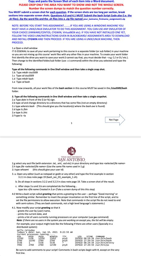 Solved Copy And Paste The Screen Shot Of Each Item Into A