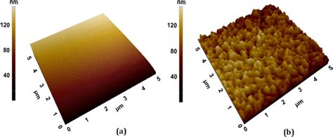 Afm Micrographs Of A Plain And B Nanotextured Coverslips