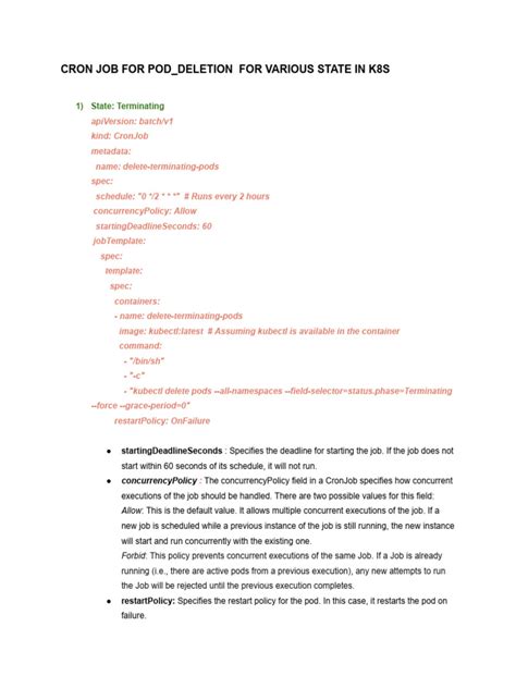 Cron Job For Pod Deletion Pdf Computing System Software