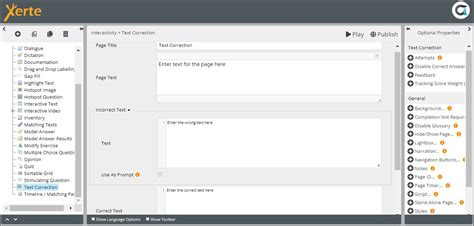 Interactivity Text Correction [xerte Community Documentation]