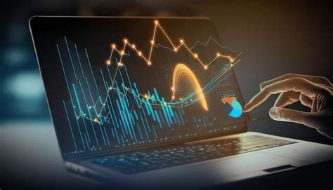 Premium AI Image A Laptop With A Graph On The Screen