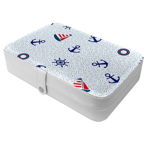 Ownmemory Ocean Anchor Sailboat Compass Pattern Portable Pu Leather