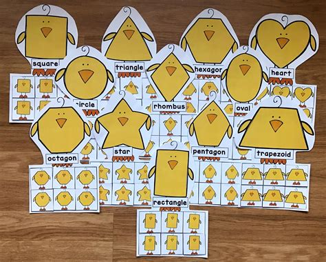 Chicks Shapes Sorting Mats 4 00 File Folder Games At File Folder