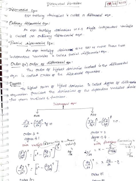 Differentual Eqn Notes Pdf