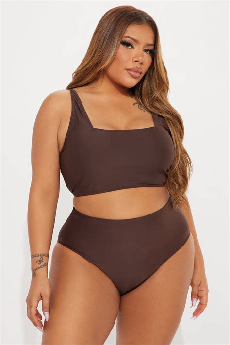 Maui Mix And Match Tank Bikini Top Chocolate Fashion Nova