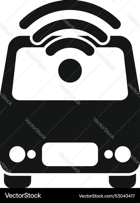 Autonomous Self Driving Bus Connecting Via Wifi Vector Image