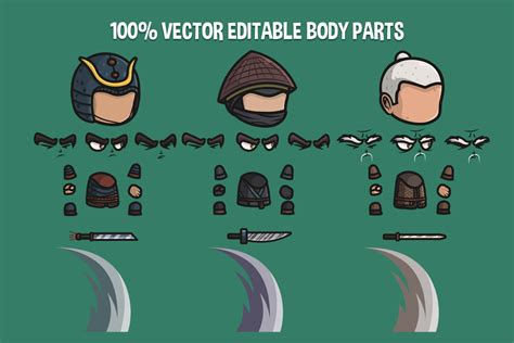 Samurai Chibi Character Sprites Download