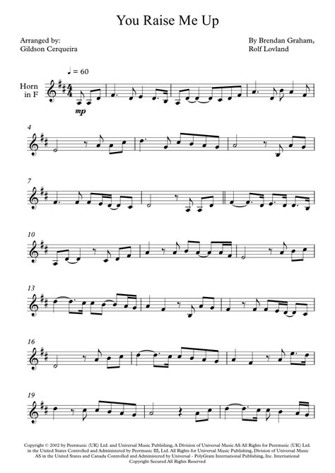 You Raise Me Up Arr Gildson Cerqueira Sheet Music By Brendan