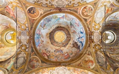 Parma The Fresco Of Assmption Of Virgin Mary In Side Cupola Of Church Chiesa Di Santa Cristina