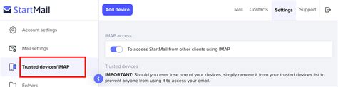 Configure A Trusted Device Imap Password Startmail