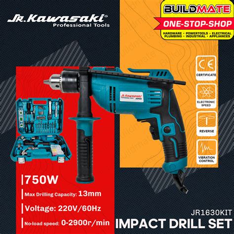 Jr Kawasaki Japan Impact Drill Set Kit 750w 13mm Electric Drill Cement