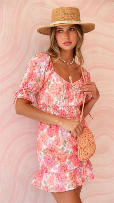 Instagram Shop Aliya Mini Dress Floral Embroidered Dress Smock Dress