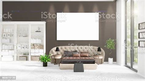 세련 된 현대 로프트 인테리어 빈 프레임과 Copyspace 수평 배열에서 3d 렌더링입니다 0명에 대한 스톡 사진 및 기타
