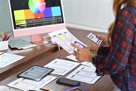 Premium Photo Web Developer Team Planning Application And Developing