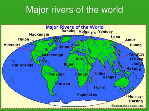 World Map Oceans Rivers And Seas