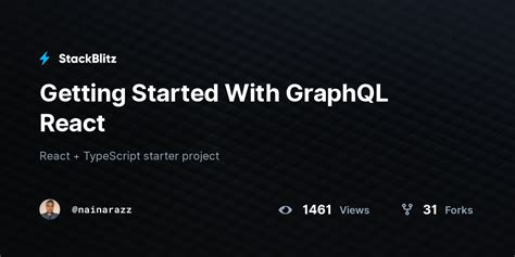 Getting Started With GraphQL React StackBlitz
