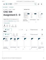 CISC 504 Assignment 5 O Computer Programming Computing Pdf 5 2 2021