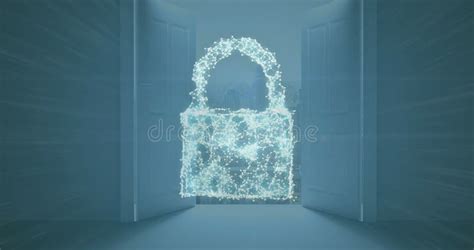 Image Of Network Of Connections Forming Cloud And Security Padlock Icon