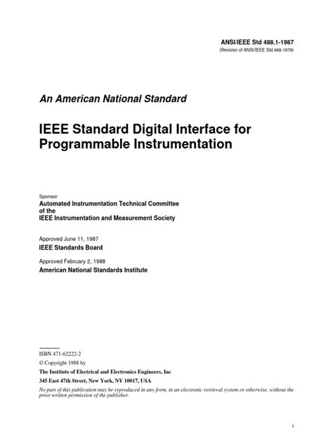 ansi ieee std 488 1 1987 ieee standard digital interface for