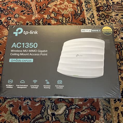 Used Tp Link Ac1350 Eap225 Wireless Mu Mimo Gigabit Ceiling Mount