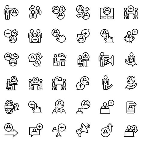 Premium Vector Hand Drawn Vector Drawing Refer A Friend Icon Set Black And White Sketch