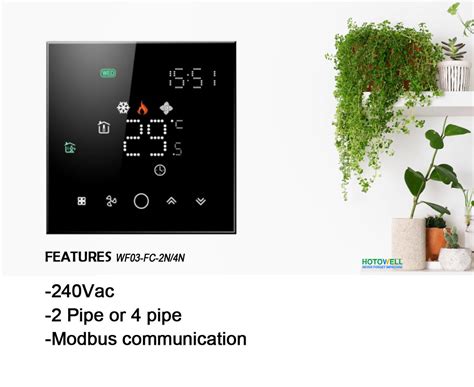 Modbus Fan Coil Thermostat 2 4 Pipe Led Display Smart Wifi Thermostat For Room