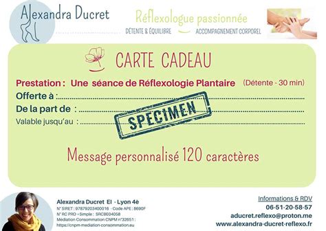 Offrez un bon cadeau Alexandra DUCRET Réflexologie