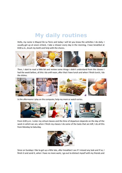 My Daily Routines Para Tener El Documento Gratis Y Poder Visualizarlo My Daily Routines