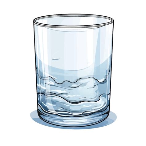 Premium Vector Hand Drawn Glass Cartoon Vector Illustration Clipart